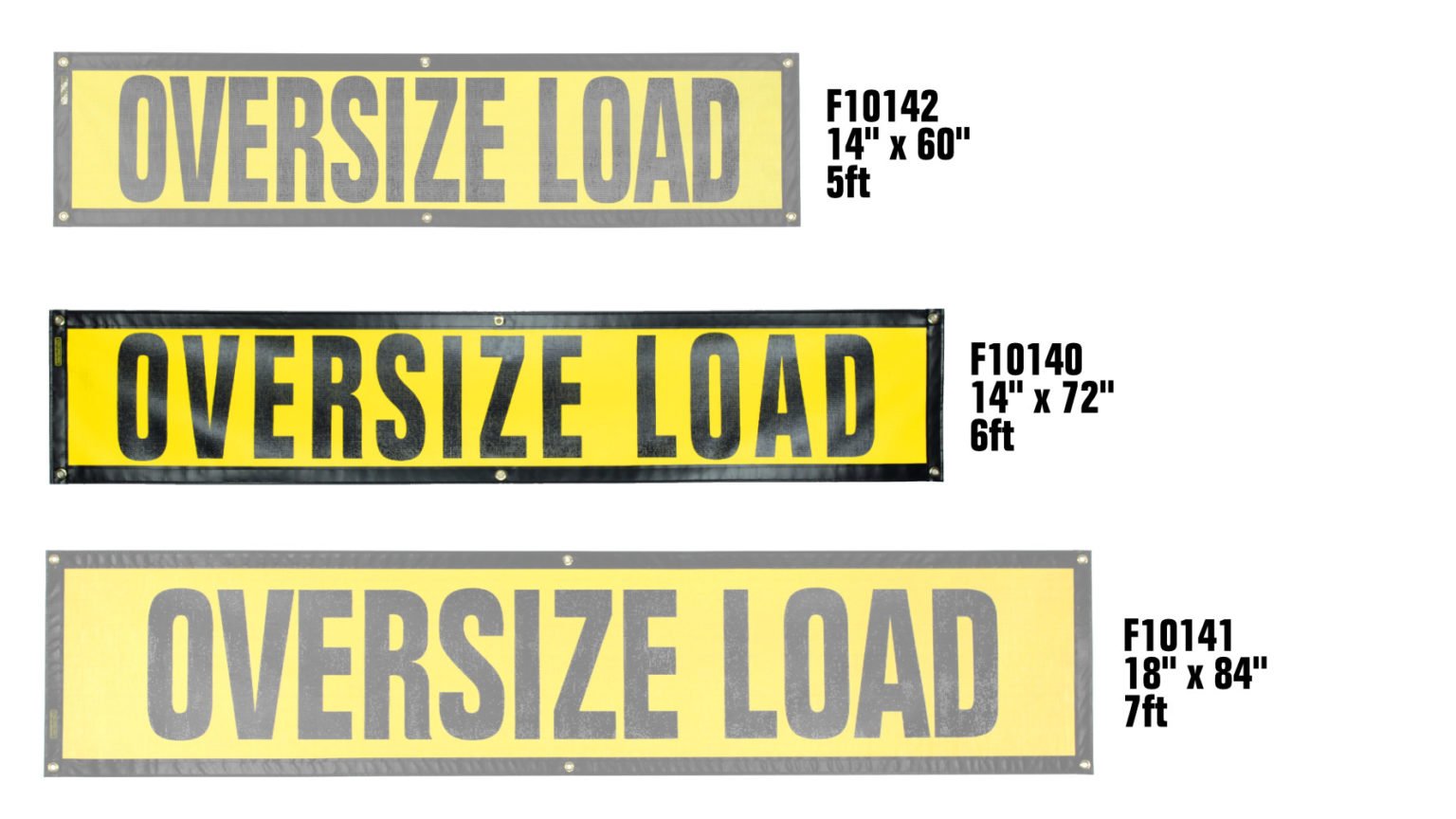 Grommet Oversize Load Sign 14″ X 72″ Oversize Warning Products