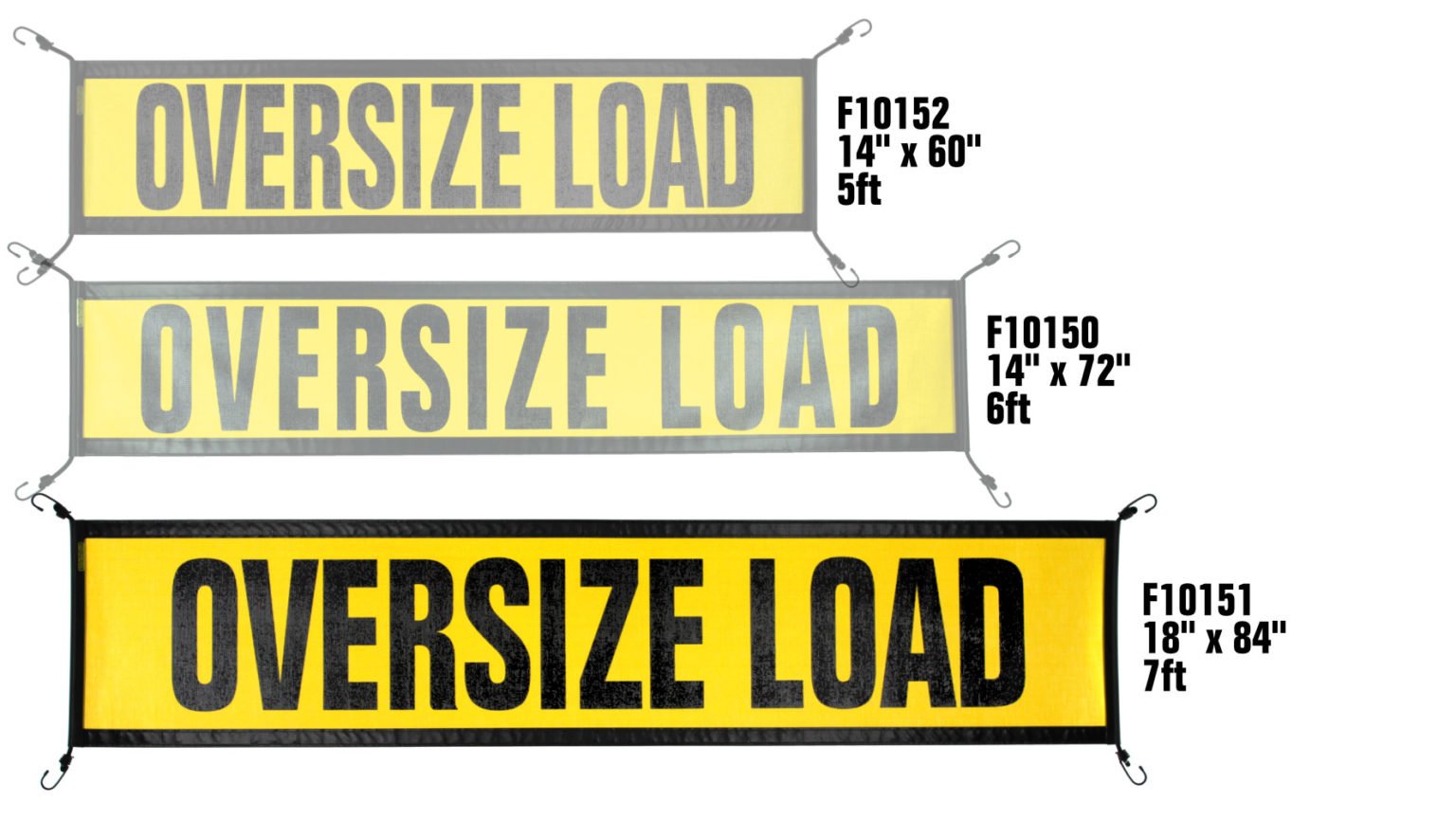 EZ Hook Oversize Load Sign 18″ X 84″ – Oversize Warning Products